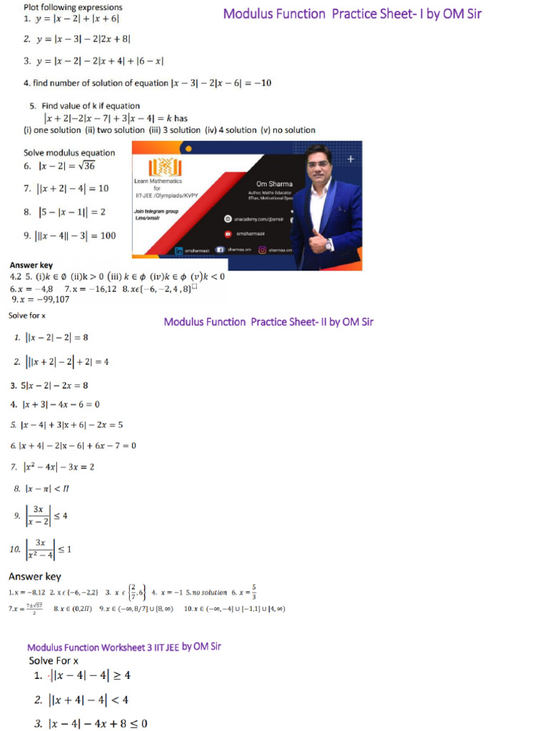 Modulus Worksheets 1 To 3 1710592960329 | PDF