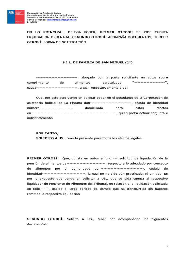 Delega Poder 1 | PDF | Documento de identidad | Liquidación
