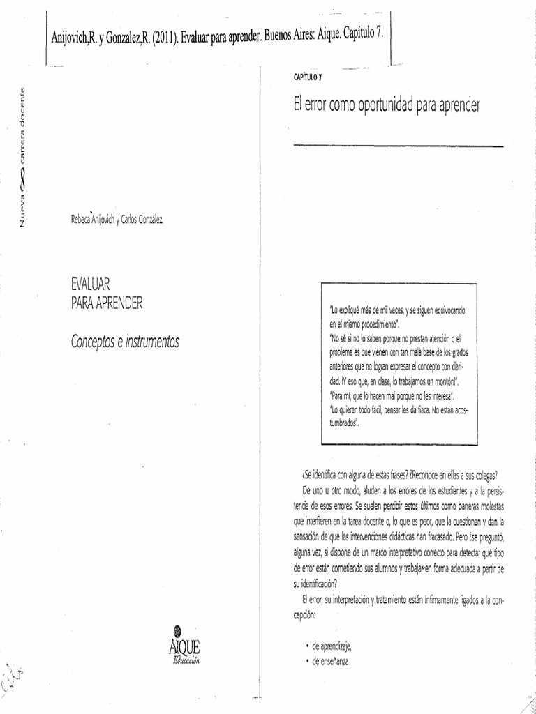 Anijovich - Evaluar para Aprender | PDF