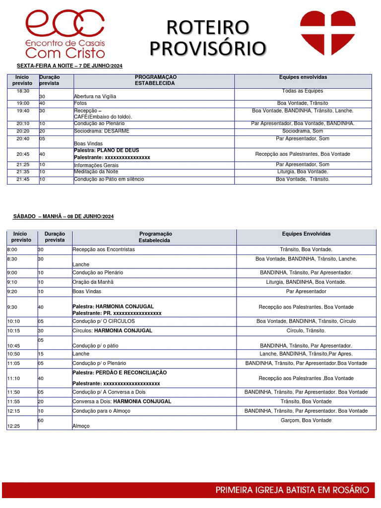 ROTEIRO ECC 2024 | PDF