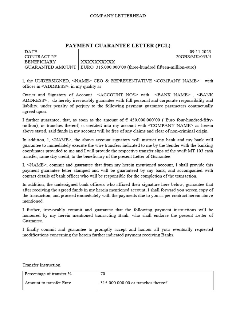 PGL Sample 8 | PDF | Banks | Payments