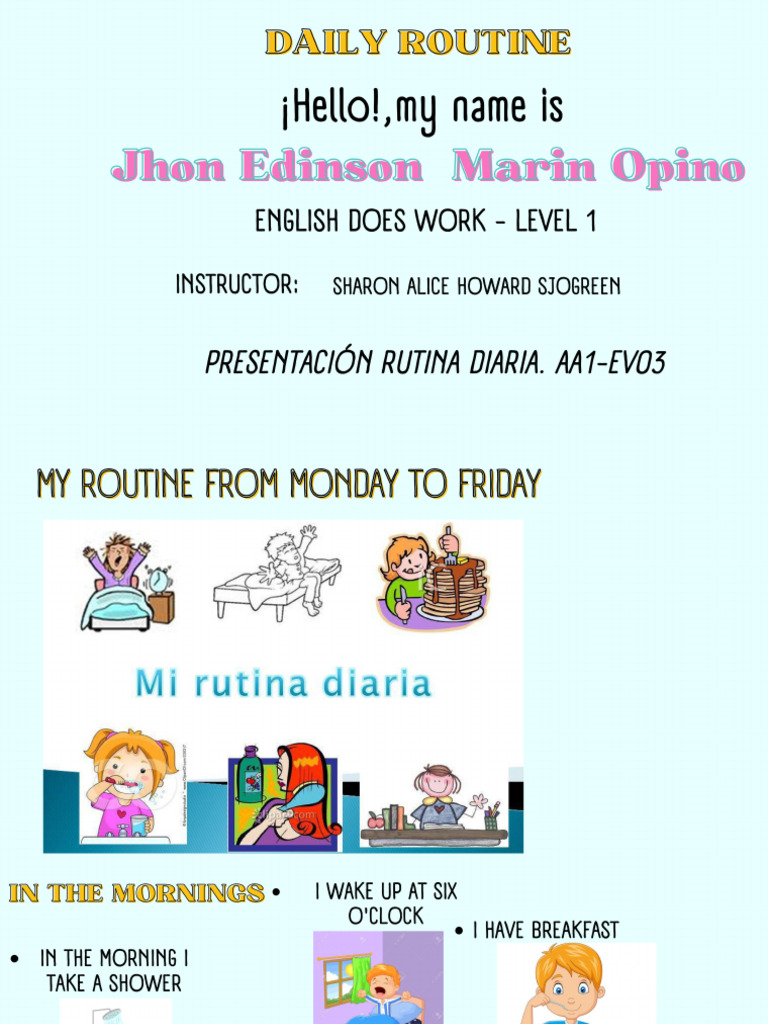 Presentación Rutina Diaria Jhon Edinson Marin Ospino | PDF
