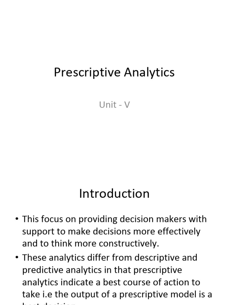Unit 5 Part 1 | PDF | Analytics | Mathematical Optimization