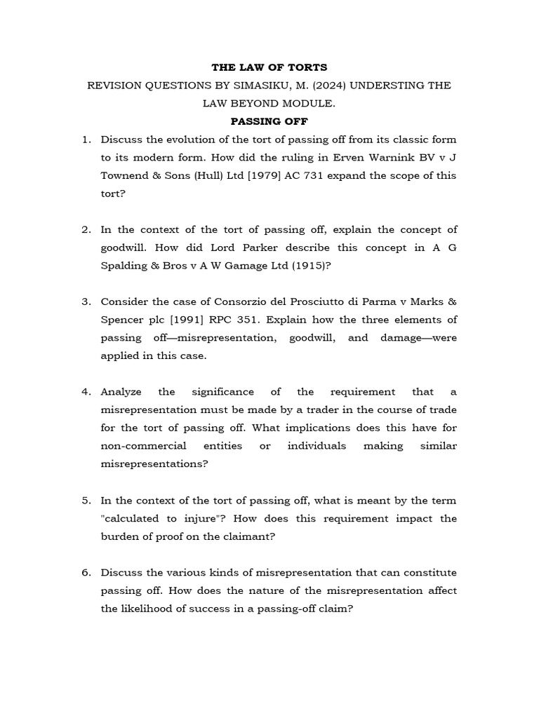 BEYOND THE MODULE LAW OF TORTS | PDF | Tort | Private Law