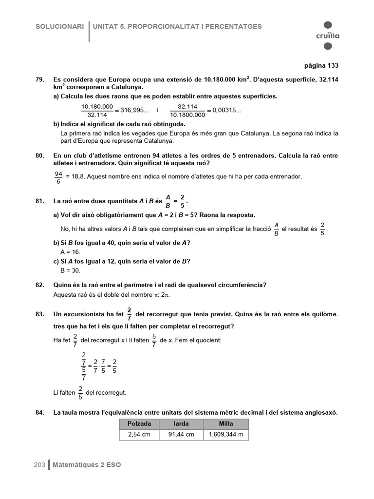 Solucionari Cruilla Tema 5 Exerc 79 | PDF