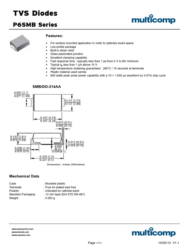 Dioda TVS SMD | PDF | Diode | Capacitor