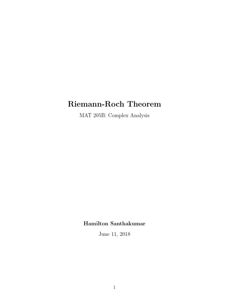 Riemann-Roch Theorem Explained | PDF | Mathematical Structures ...