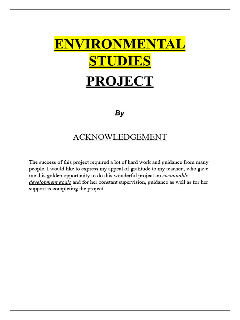 SDG PROJECT BCOM | PDF | Sustainability | Sustainable Energy