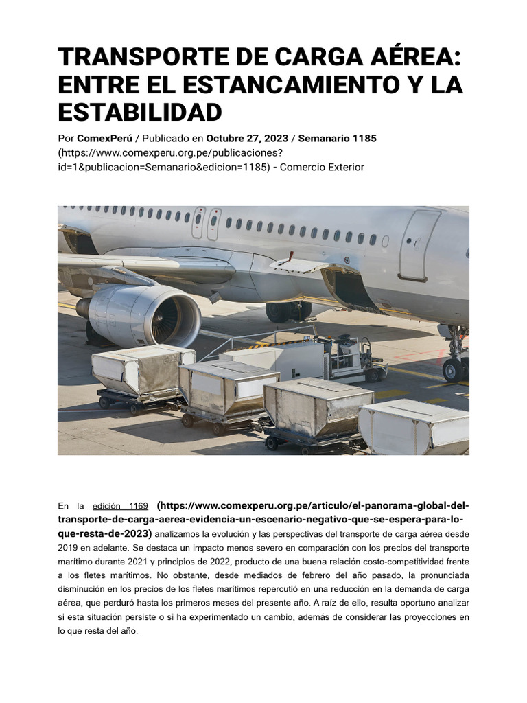 ComexPerú - Sociedad de Comercio Exterior Del Perú | PDF | Transporte | El comercio internacional