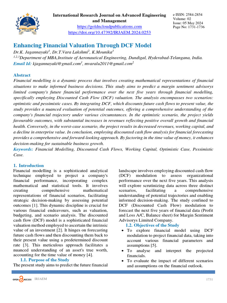 Enhancing Financial Valuation Through DCF Model | PDF | Discounted Cash ...