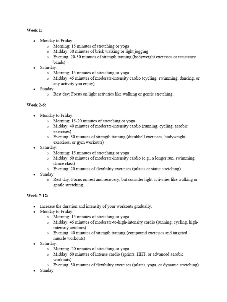 Weight Loss Timetable | PDF