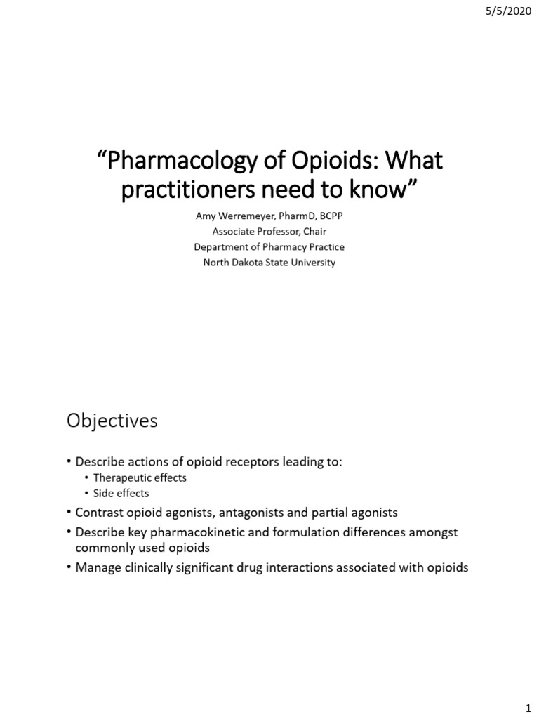 Pharmacology Opioids | PDF | Opioid | Analgesic