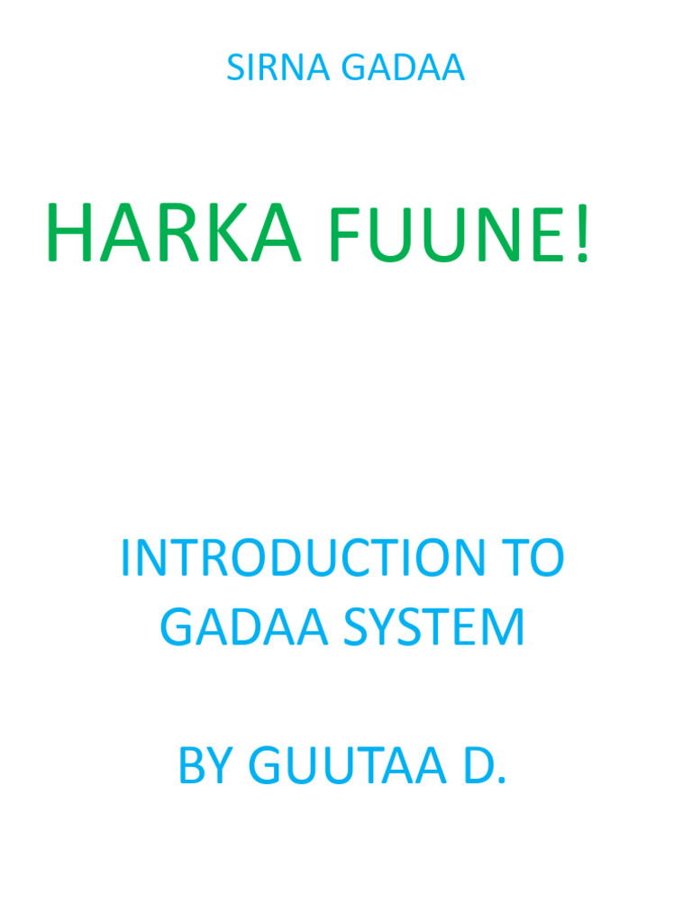 Gadaa C C .PPT 6417 | PDF | Marriage | Gender