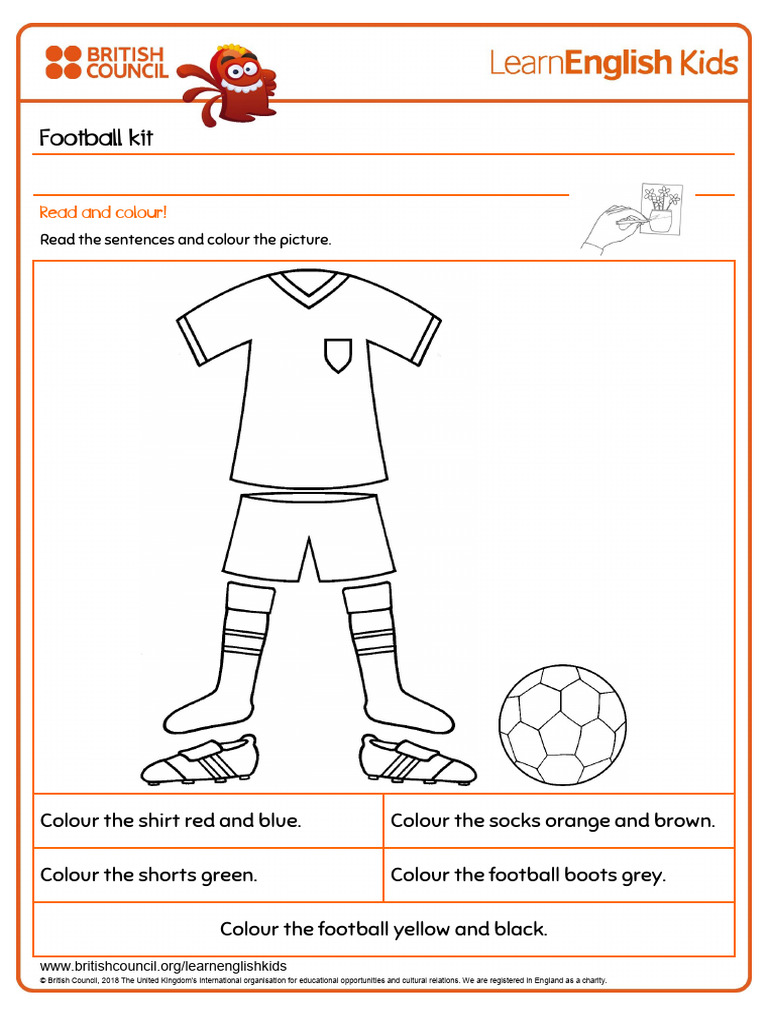 Football Kit Coloring Activity | PDF | Sports & Recreation