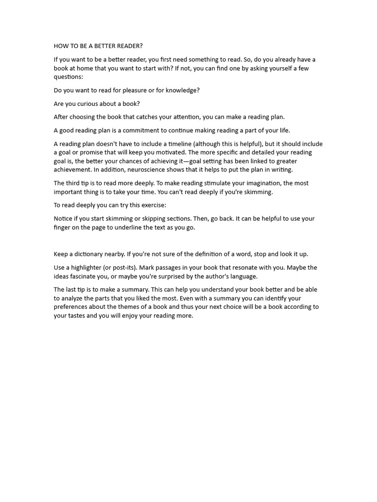 How To Be A Better Reader | PDF
