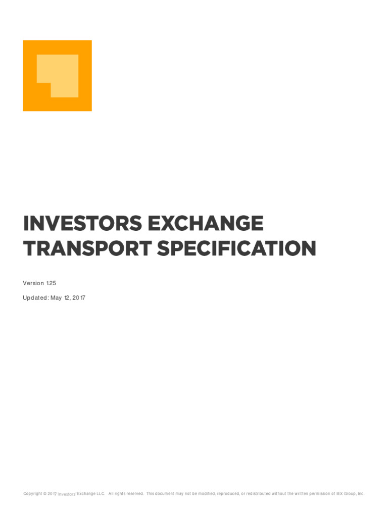 IEX Transport Specification | PDF | Transmission Control Protocol | Port (Computer Networking)