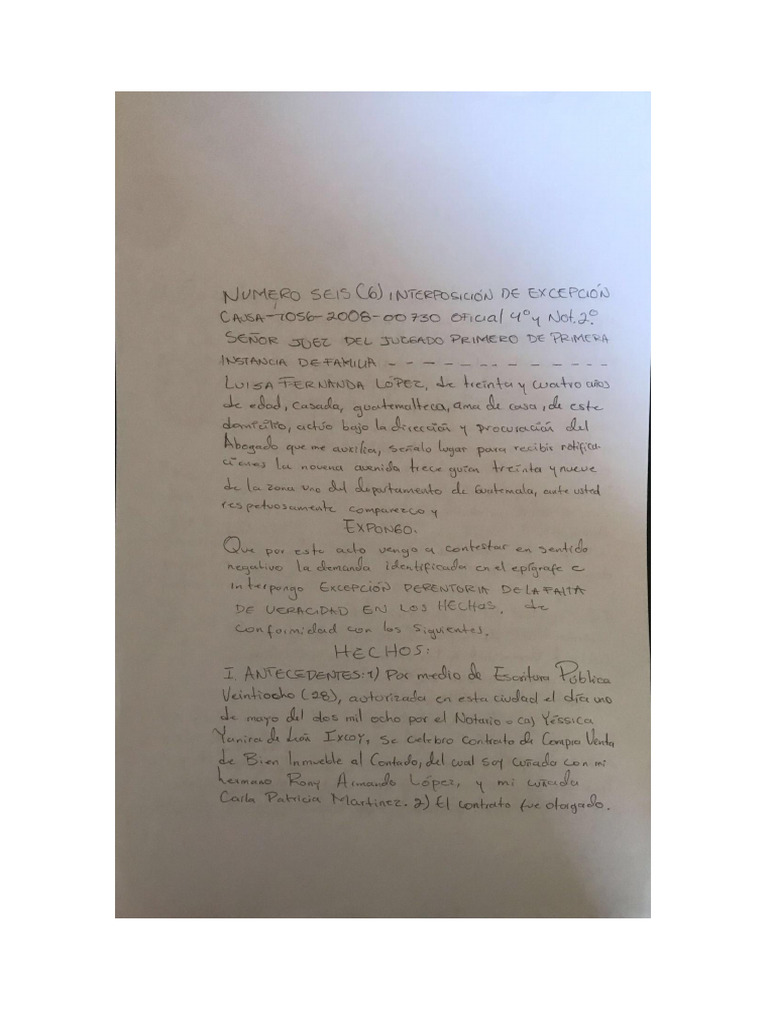 Excepciones Perentorias | PDF