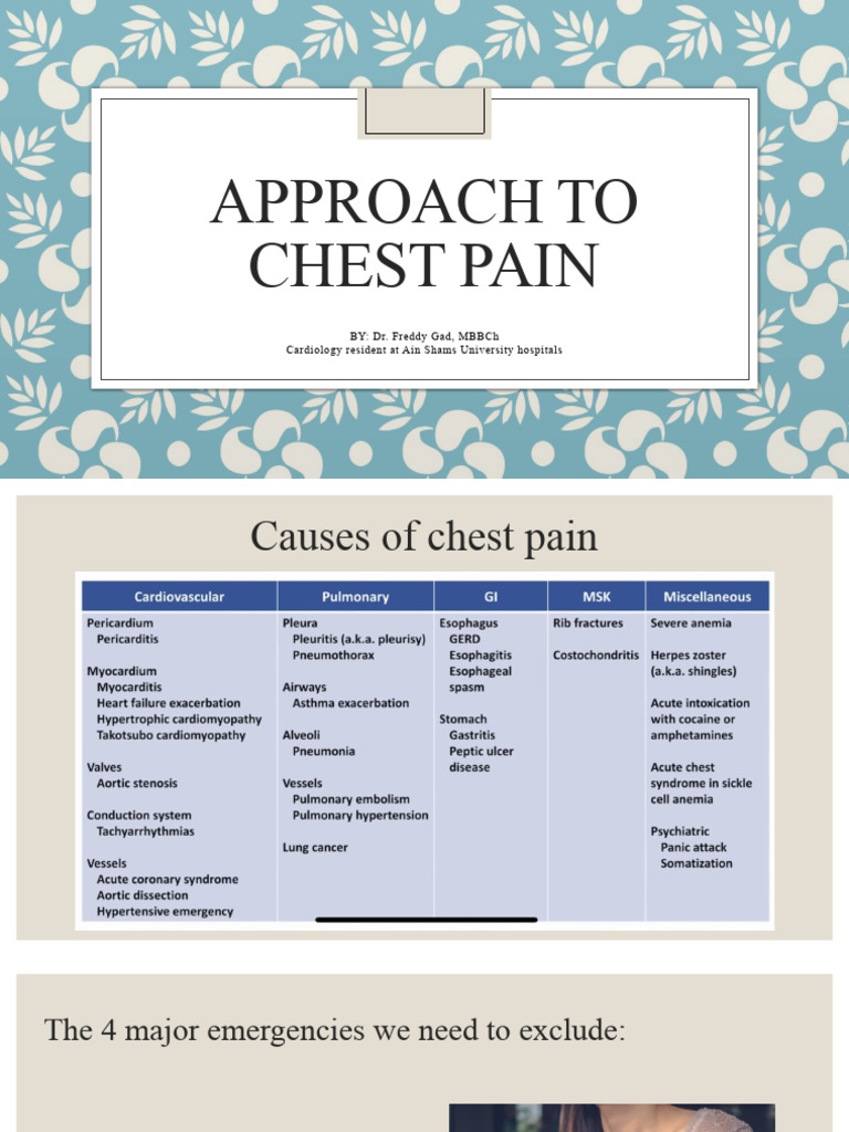 Approach to Chest Pain | Download Free PDF | Angiology | Cardiovascular ...