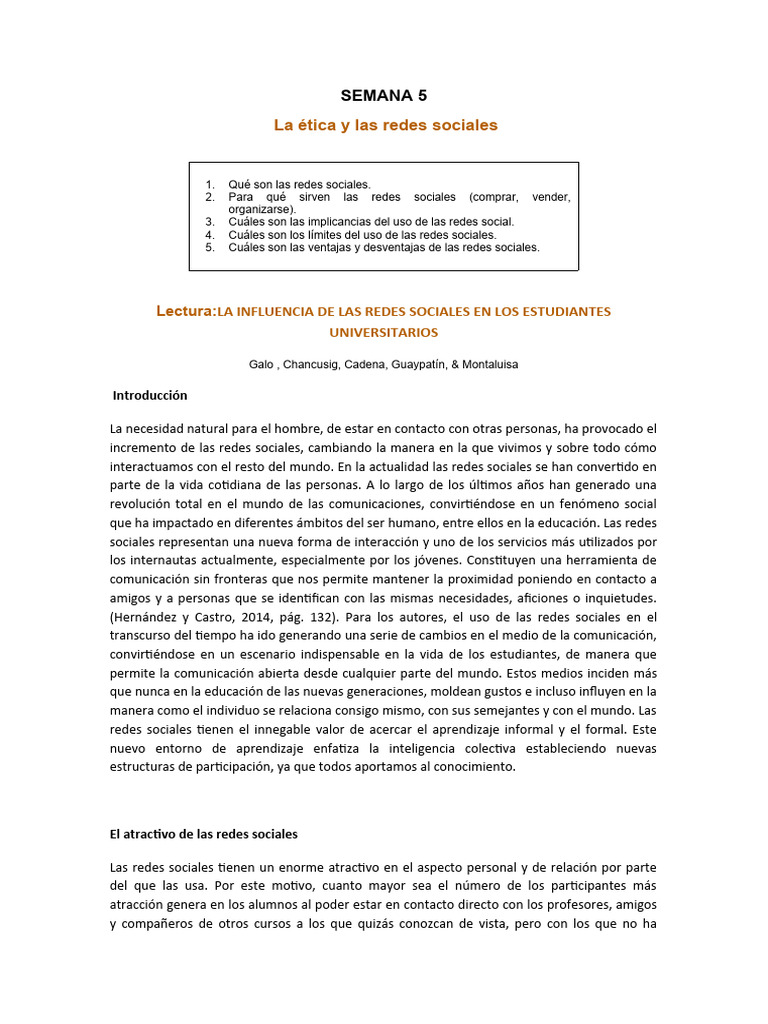 EC LECTURA SEMANA 5 Qué Son Las Redes Sociales | PDF | Servicio de ...