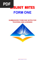 Form 1 Biology Notes | PDF | Tissue (Biology) | Endoplasmic Reticulum