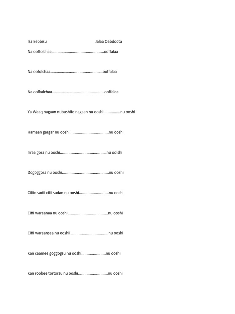 Eebba Oromoo Maccaa Waltajjiilee Adda Addaatti | PDF