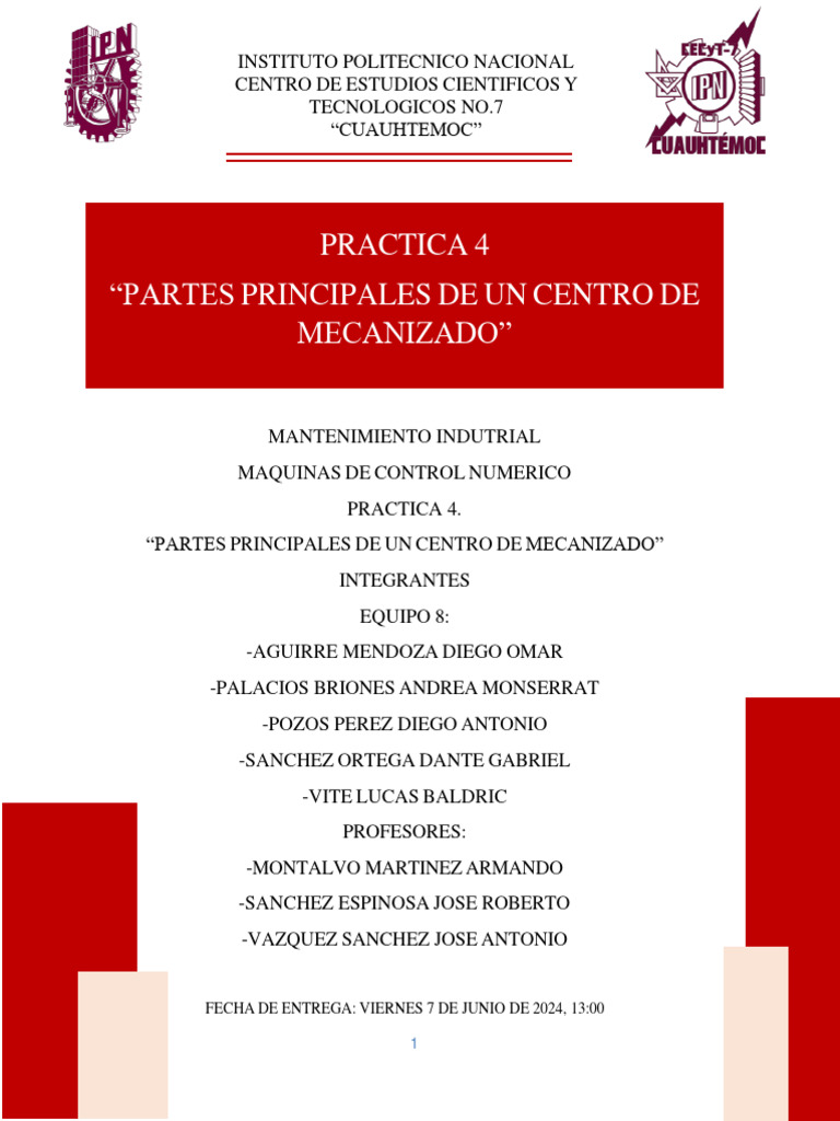 Practica 4 | PDF | Control numerico | Mecanizado