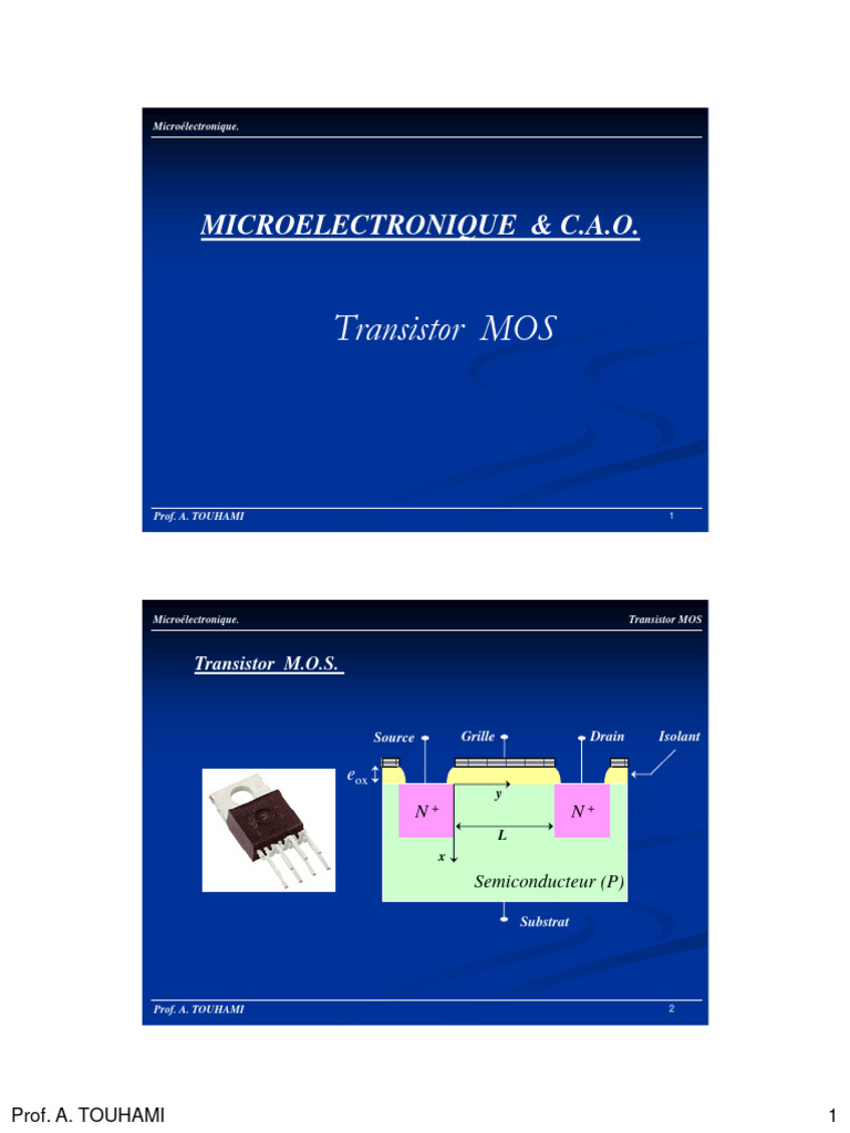 Fonctionnement des Transistors MOS | PDF | Transistor à effet de champ ...