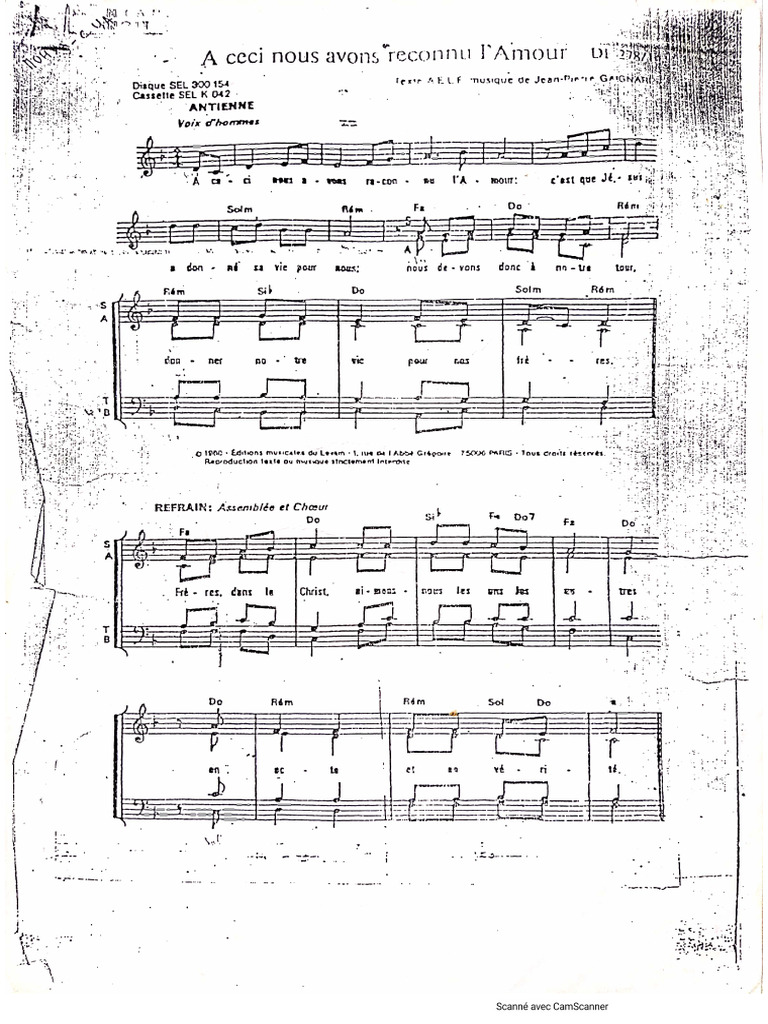 A CECI NOUS AVONS RECONNU L'AMOUR | PDF