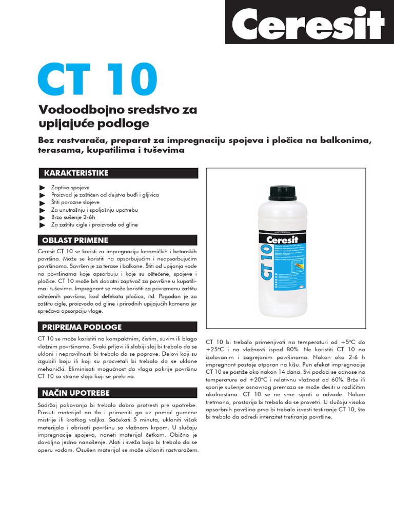 Ceresit CT 10 Tds Rs | PDF