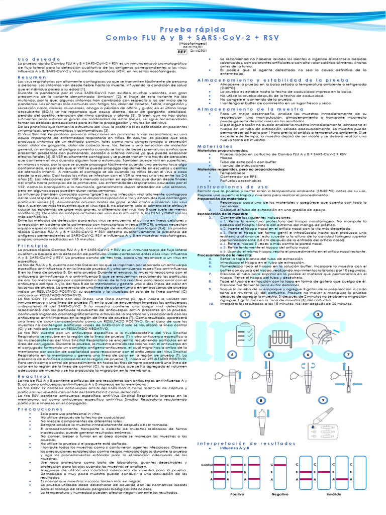 Manual-Combo Pruebas Rapidas Para Influenza RSV y SARS COV2 | PDF | Virus de la Influenza A ...