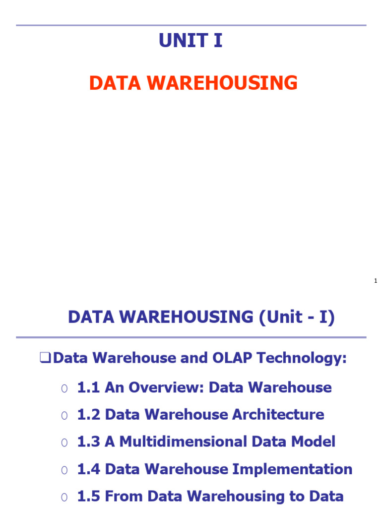 Data Warehousing Overview and Architecture | PDF | Data Warehouse | Database Index