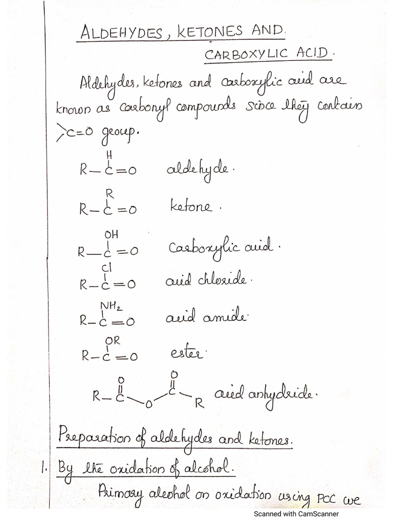 Aldehydes, Ketones and Carboxylic Acid | PDF