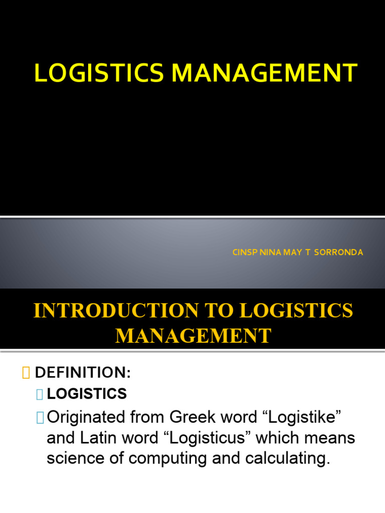 Logistics Management | PDF | Logistics | Warehouse