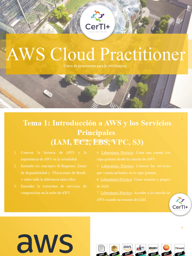Introducción a AWS y los Servicios Principales (IAM, EC2, EBS, S3, VPC ...