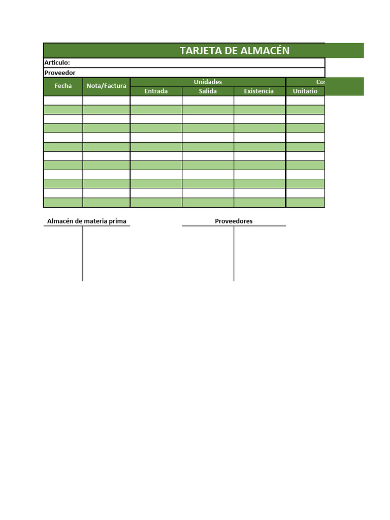 Tarjetas de Almacã©n Clase | PDF