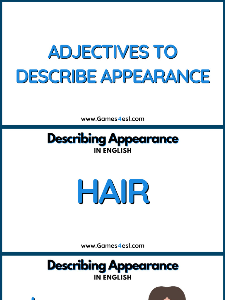 Describing People Adjectives To Describe Appearance | PDF