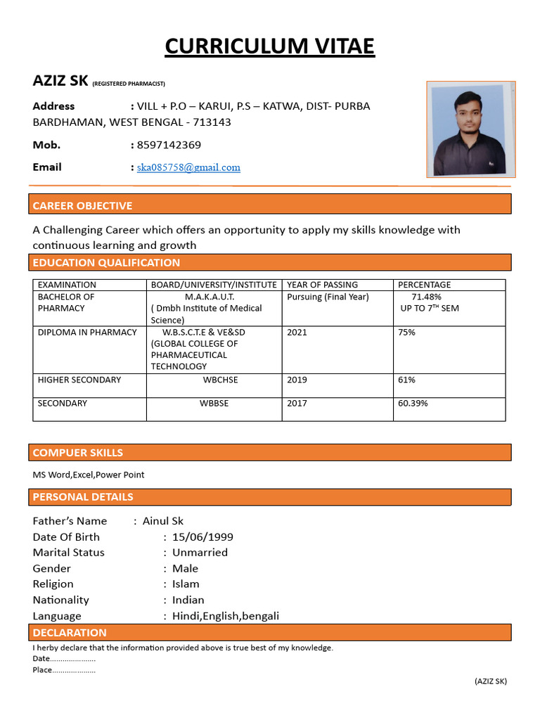 Aziz SK CV New | PDF