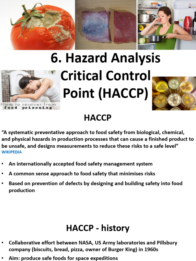 Lecture 6 - Hazard Analysis Critical Control Point (HACCP) | PDF | Hazard Analysis And Critical ...