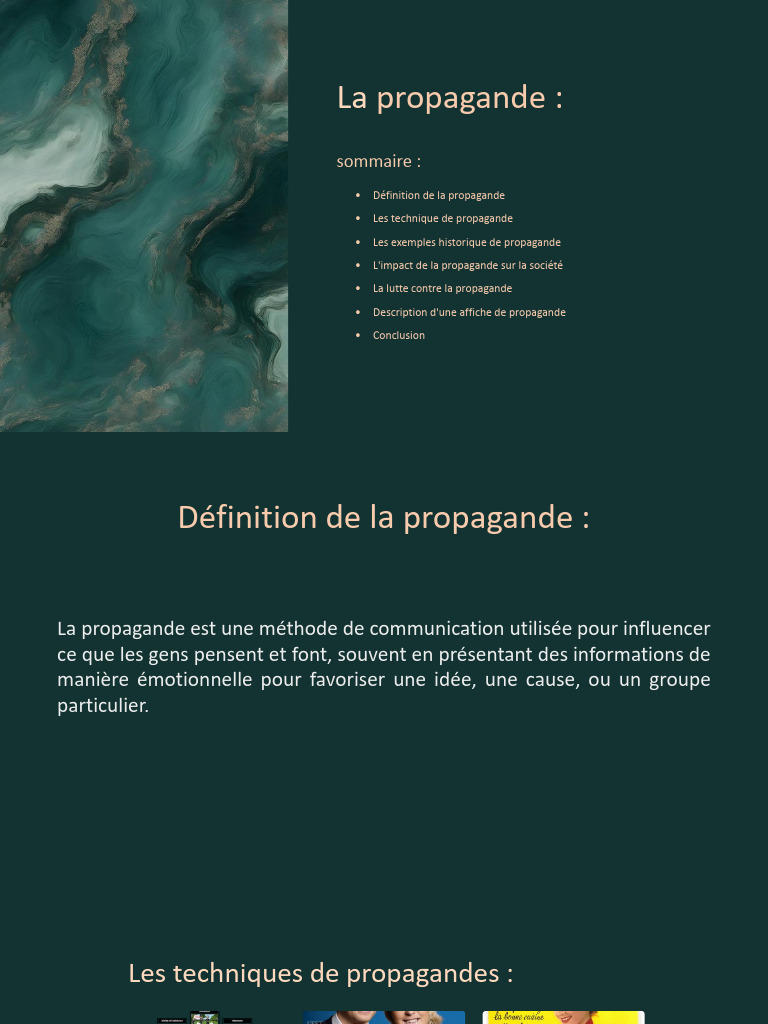 Définition et techniques de propagande | PDF | Propagande | Psychologie