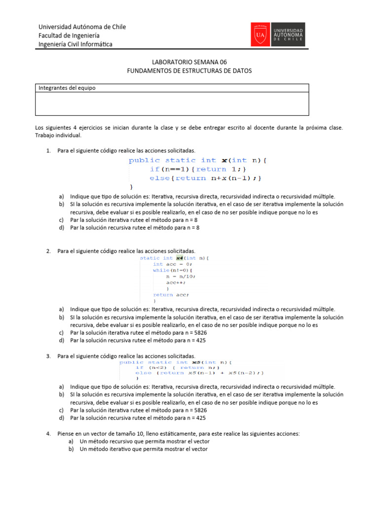2024 Cátedra y Laboratorio - SEMANA 06 | PDF | Recursividad | Python (lenguaje de programación)