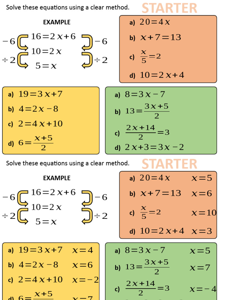 Simultaneous Equations Elimination Complete Lesson | PDF | Equations ...