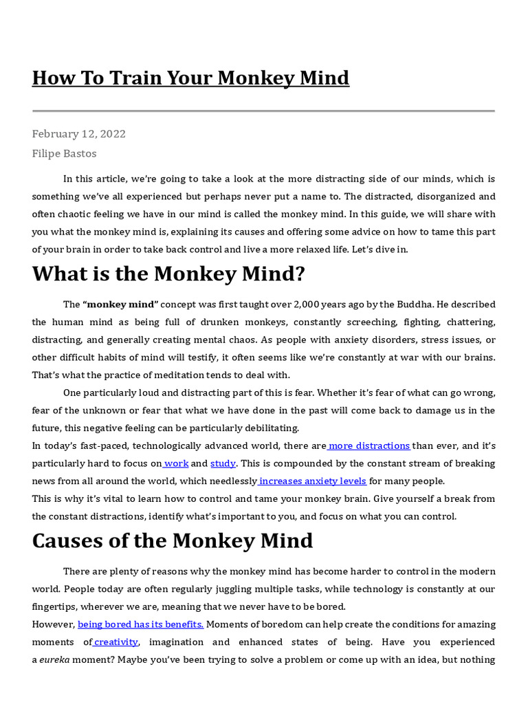 Monkey Mind | Download Free PDF | Mind | Thought