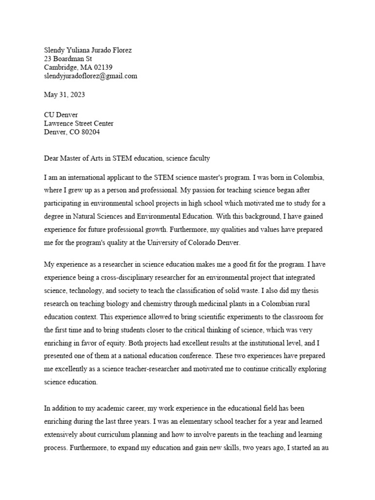 LETTER OF INTENT | Download Free PDF | Science | Learning