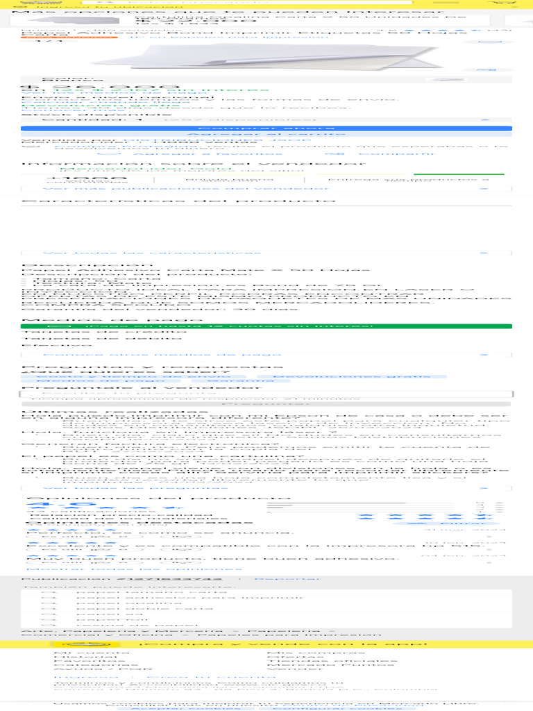 Papel Adhesivo Bond Imprimir Etiquetas 50 Hojas C | PDF | Impresora (Computación)