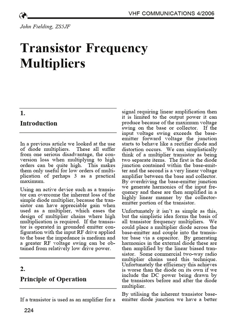 Transistor multipliers | Download Free PDF | Bipolar Junction ...