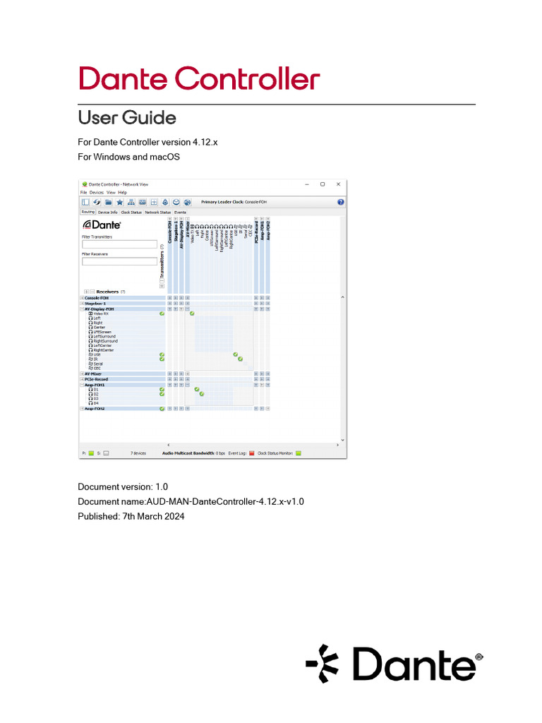 AUD MAN DanteController 4.12.x v1.0 | Download Free PDF | Computer ...
