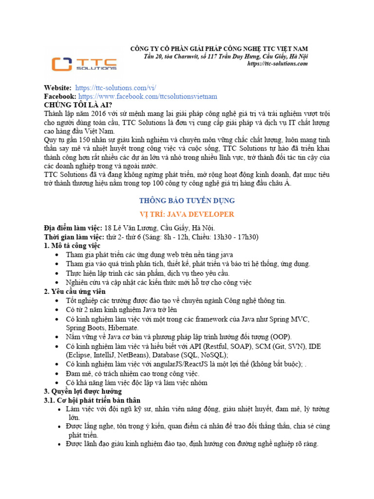 TTC SOLUTIONS - Java MB | PDF