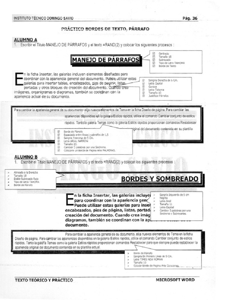 Practico Borde de Texto Parrafo | PDF