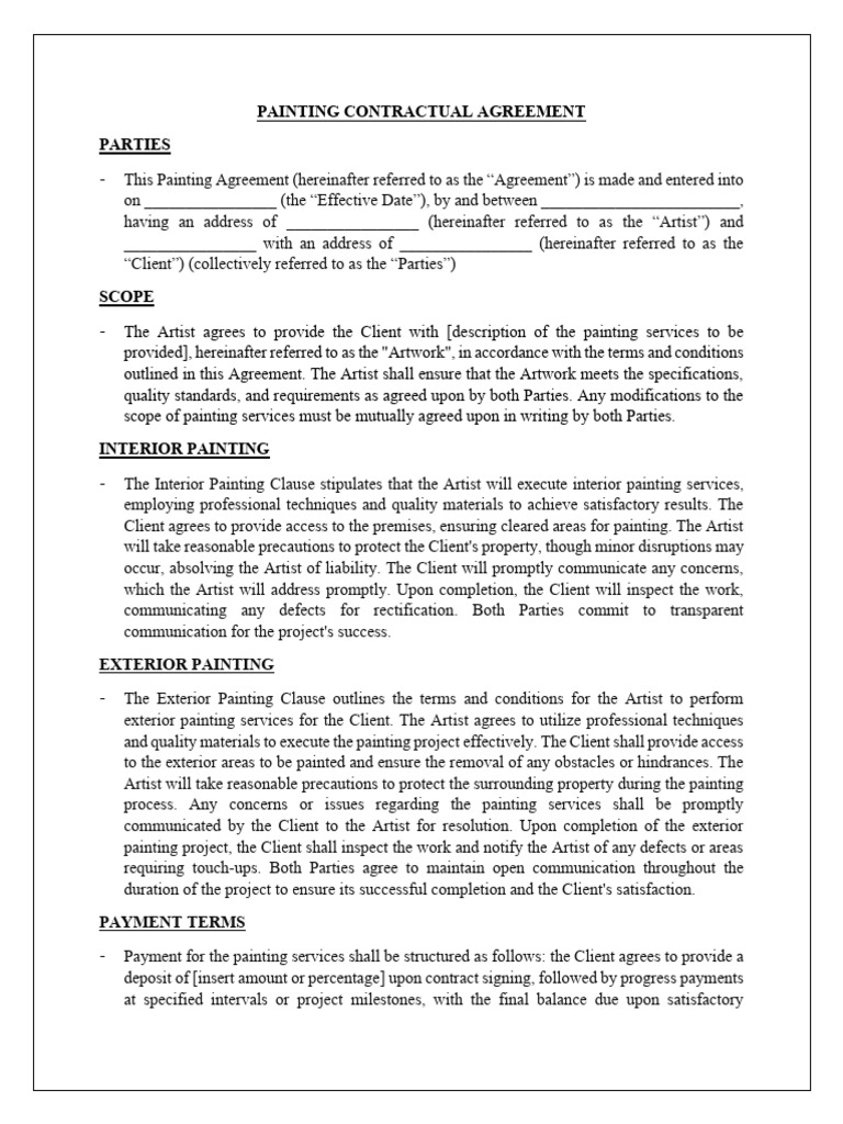 Painting Contract Template | PDF | Justice | Crime & Violence