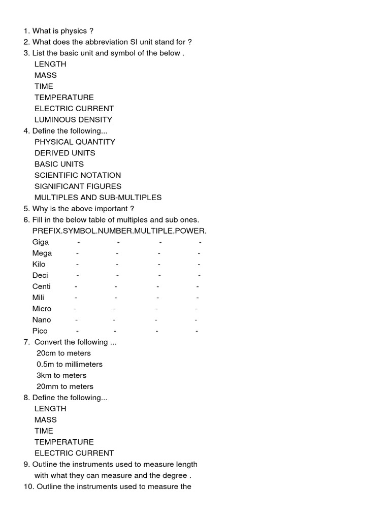 Physics Grade 10 Term 1 and 2 | PDF | Force | Velocity